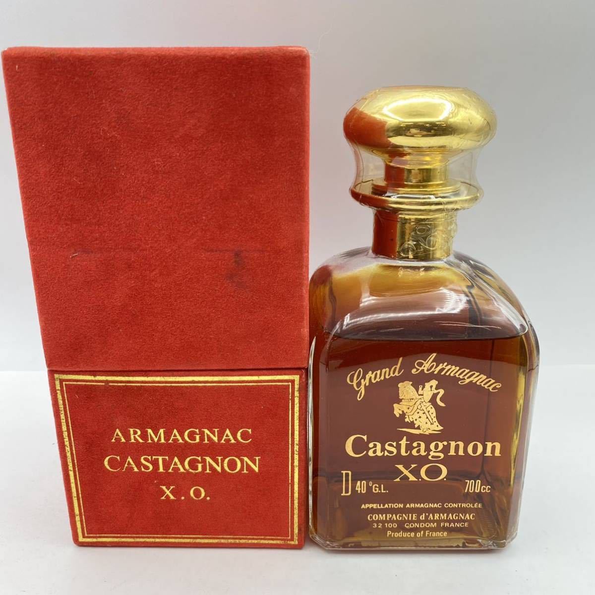 酒F11 CASTAGNON カスタニョン XO デキャンタ グランドアルマニャック ブランデー 700ml 40% 箱 付き 未開栓 現状品 ...
