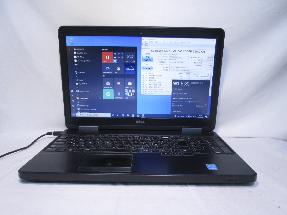 DELL Latitude E5540 Core i3 4030U 1.9GHz 12GB 250GB SSD DVDマルチ Win10 ...