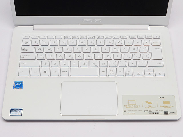 ASUS 14型 VivoBook ノートパソコン L406S Win10/Celeron/eMMC64GB/4GB/USB 3.0/Web ...