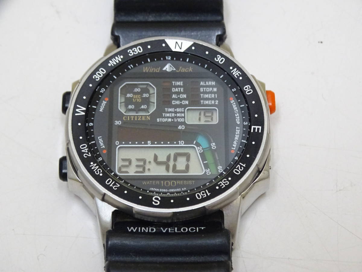 CITIZEN シチズン Wind Jack スポーツデジタルウオッチ D060 当時物 昭和レトロ ボタン欠品 現状渡し(その他)｜売買され ...