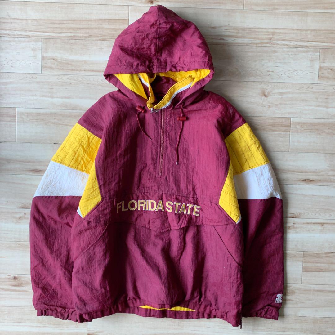 90s STARTER FLORIDA STATE ハーフジップ 中綿ジャケット スターター フロリダ 90年代 ビンテージ アウター ダウン ...