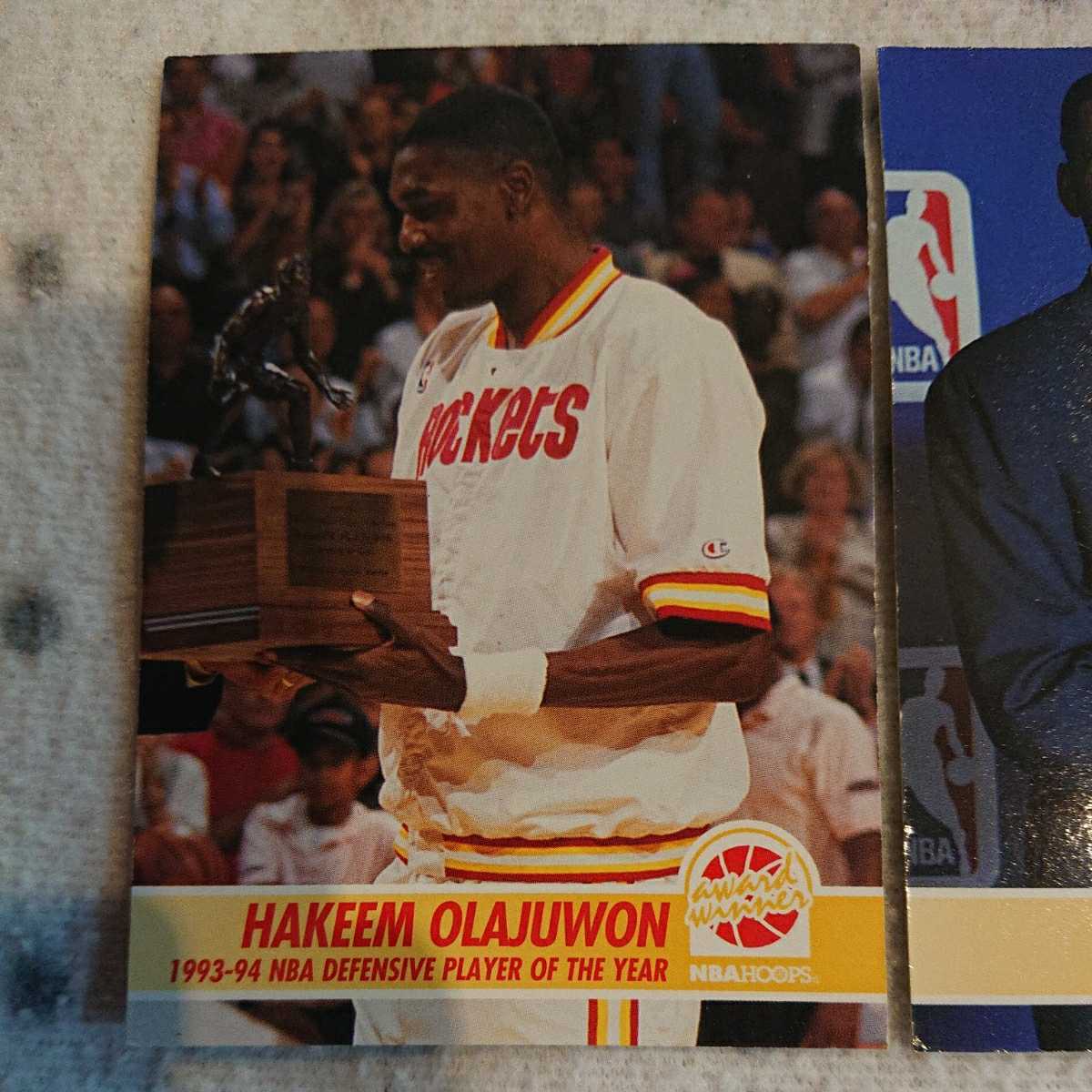 NBA カード 1994 HOOPS award winner 2枚セット HAKEEM OLAJUWON DEFENCIVE PLAYER ...