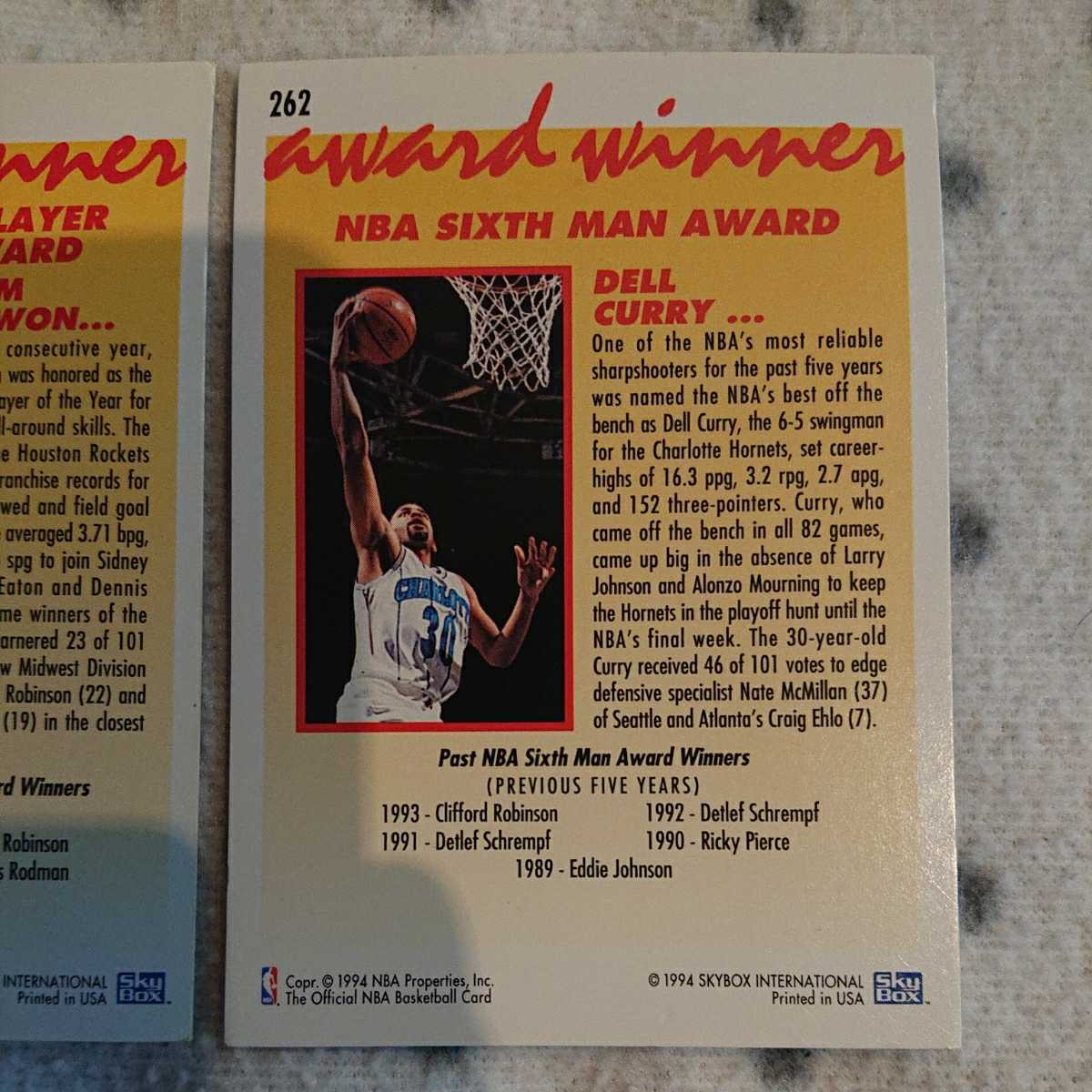 NBA カード 1994 HOOPS award winner 2枚セット HAKEEM OLAJUWON DEFENCIVE PLAYER ...