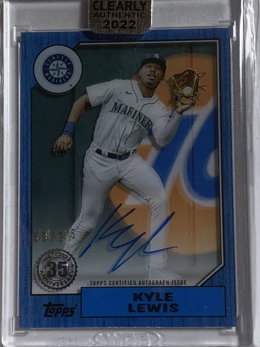 Kyle Lewis 2022 Topps Clearly Auto Blue Parallel /25 直書き 1987 Design ...