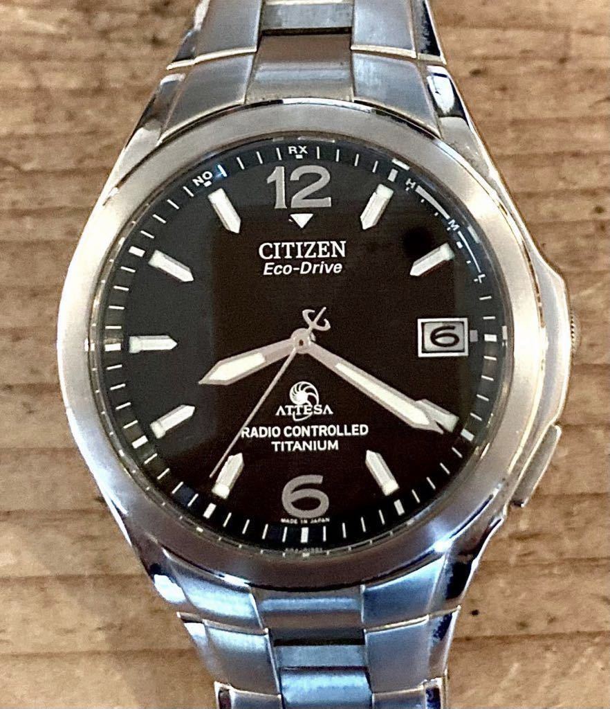 稼働品 シチズン CITIZEN アテッサ ATTESAエコドライブ Eco-Drive メンズ腕時計 クォーツ ソーラー電波腕時計 取説 ...