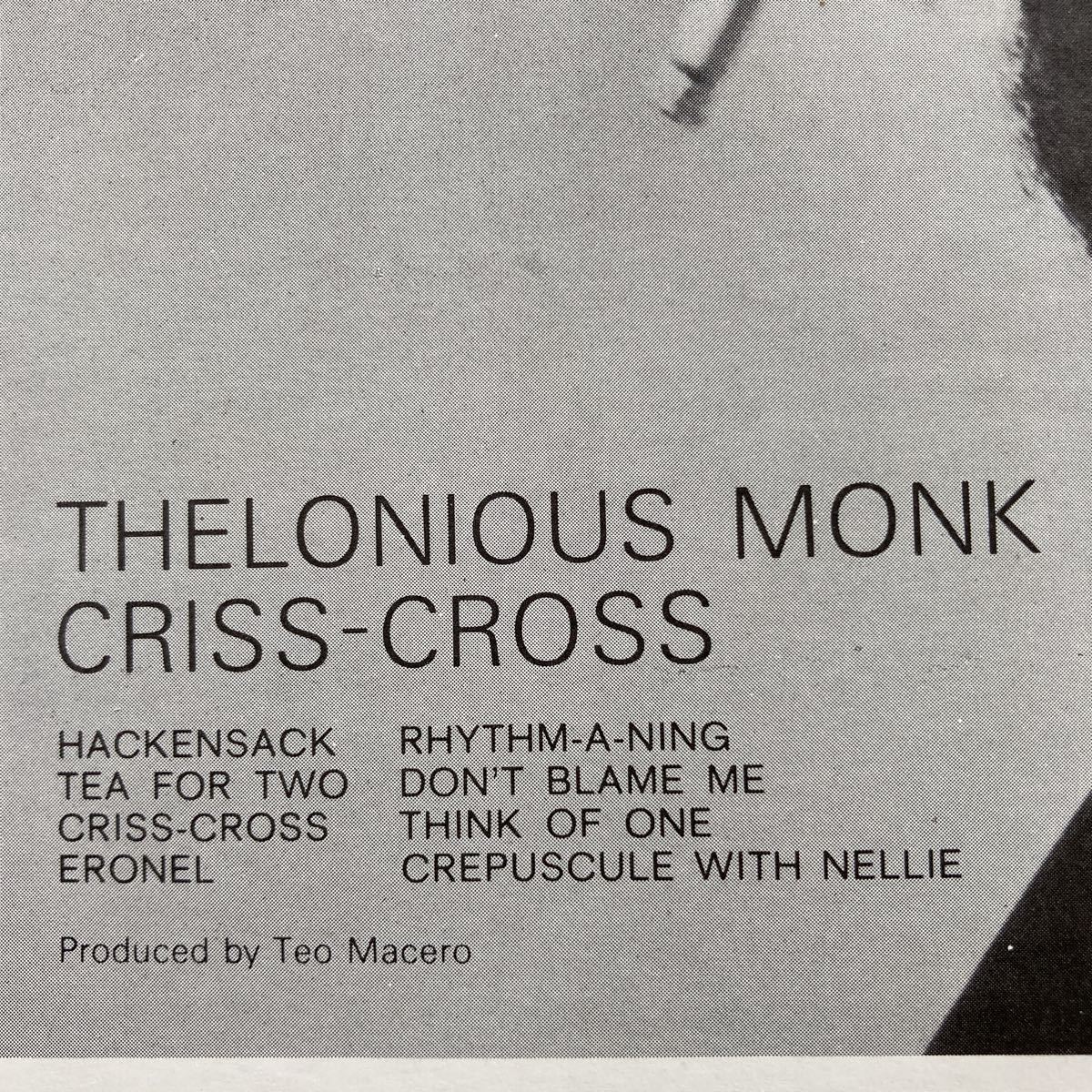 セロニアス モンク THELONIOUS MONK／CRISS-CROSS COLUMBIA 米国盤 LE 10122 / with ...