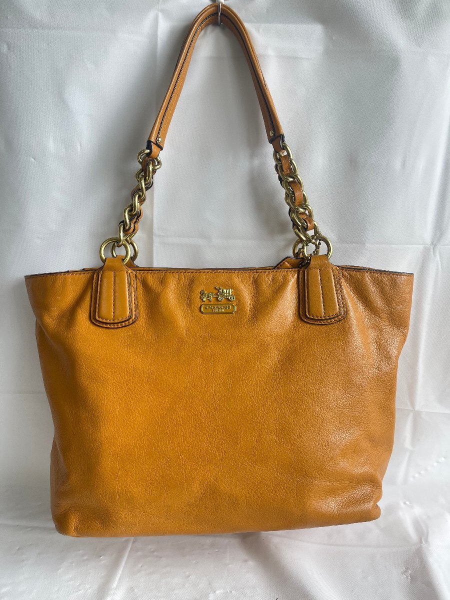 SF0410-9I ゆうパック着払い COACH レザー ショルダーバッグ E1294-20466 コーチ キャメル系 肩掛け鞄 バッグ(その ...