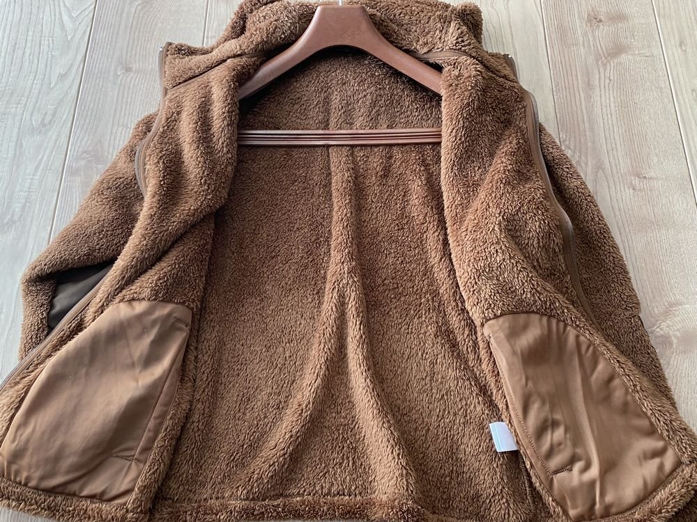 COMME CA MEN コムサメン TEXBIRD スエード風ジャージー フリースジップアップパーカ 16ブラウン Mサイズ 45CW09 ...