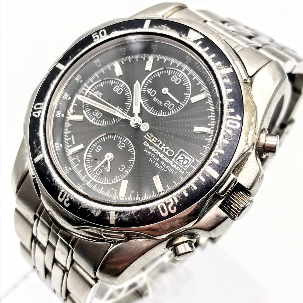 や FY646 1円スタート SEIKO セイコー CHRONOGRAHP クロノグラフ 7T62-0DT0 10BAR 腕時計 不動 ...