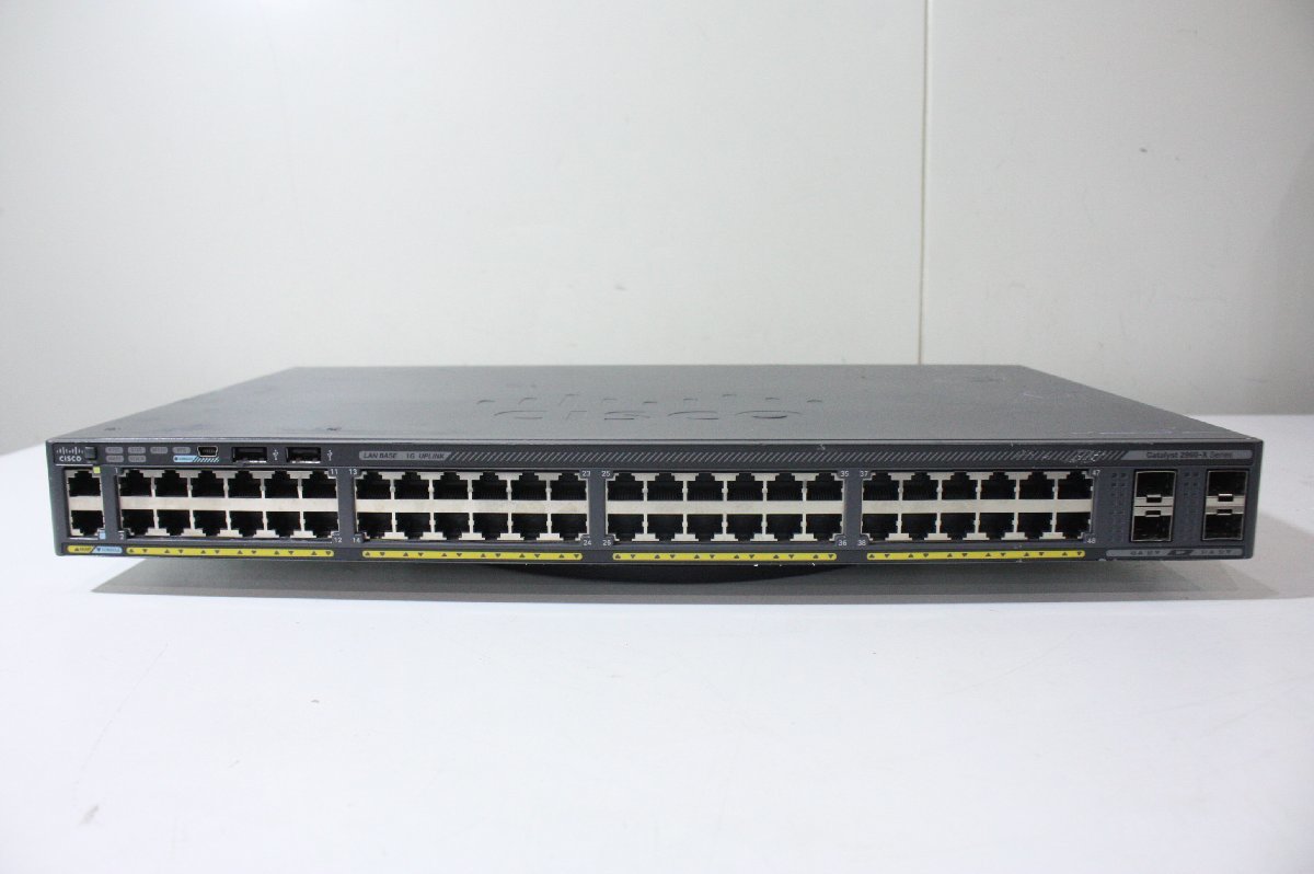 F3439 Cisco Catalyst WS-C2960X-48TS-L V03 15.2 2 E3 48ポート イーサネット スイッチ ...