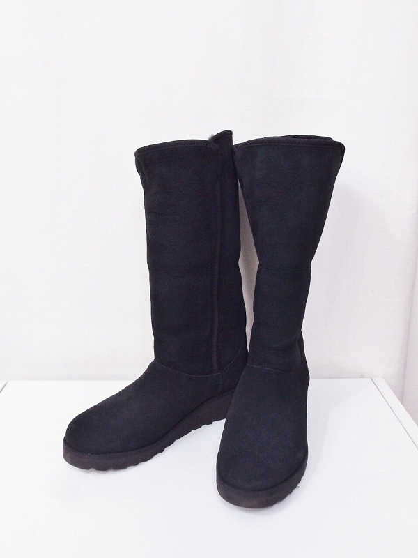 UGG アグ KARA ムートン クラシック ロングブーツ 25cm 1013429 ブラック(US8)｜売買されたオークション情報 ...