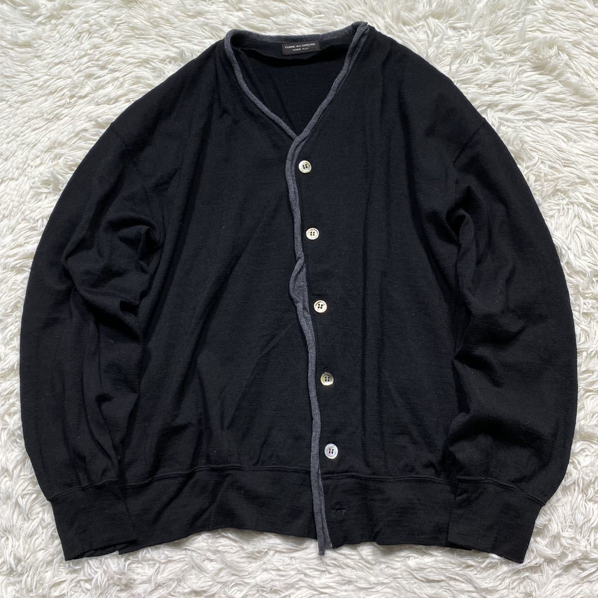 超 COMME des GARCONS プリュス AD1991 91AW 川久保玲 パイピング ニット カーディガン アーカイブ ヴィンテージ ...