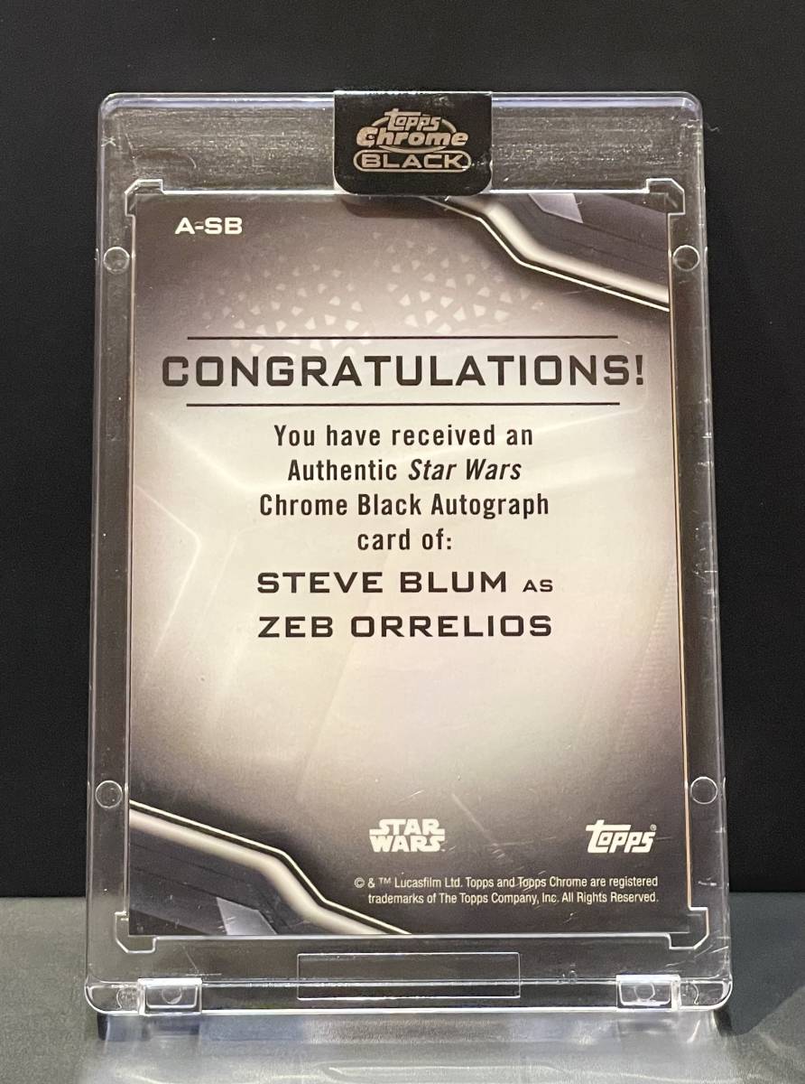 Steve Blum as Zeb Orrelios 2022 Topps Star Wars Chrome Black Auto A ...