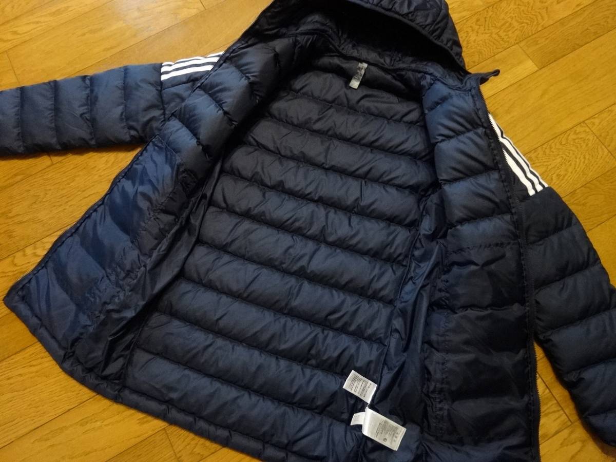 着用数回 アディダス エッセンシャル ダウン フーディー コート S adidas/ネイビー/紺/ジャケット/GH4605/IZG15 ...