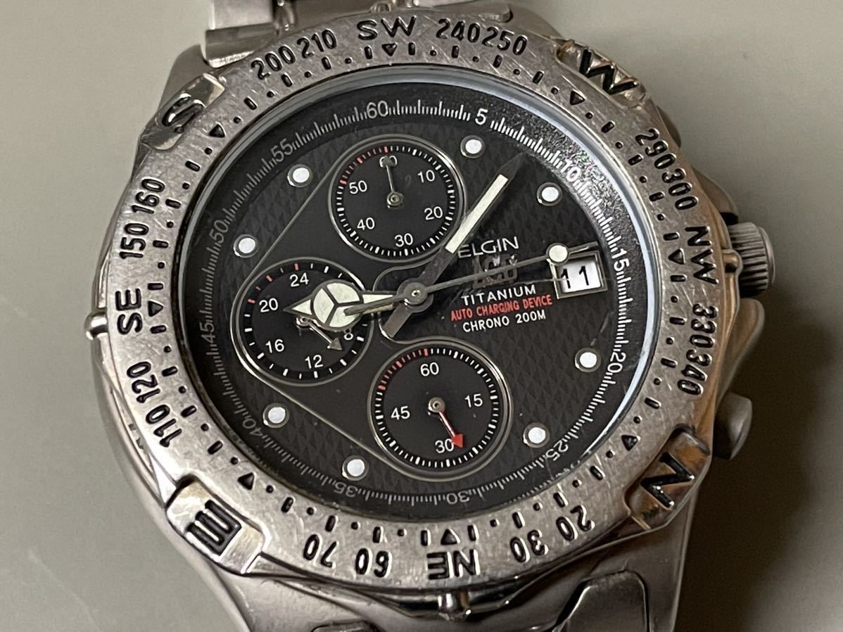 1円〜 ELGIN エルジン ACD チタン TITANIUM クロノグラフ FK-1063-C メンズ腕時計(エルジン)｜売買されたオークション情報、yahooの商品情報をアーカイブ公開 ...