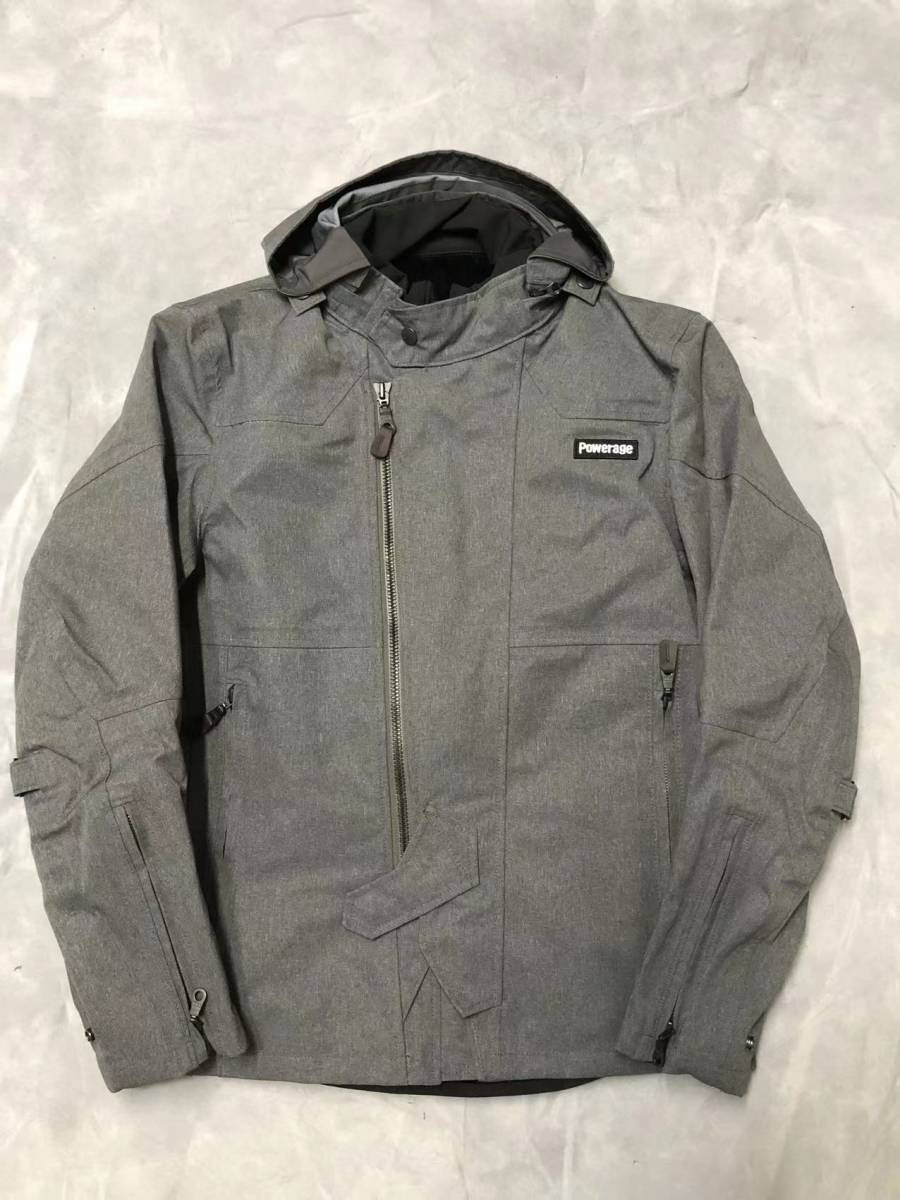 POWERAGE パワーエイジ PJ-103 グレー ウォータープルーフライダースジャケット防水 透湿パーカーサイズ XXXL(XLサイズ以上 ...