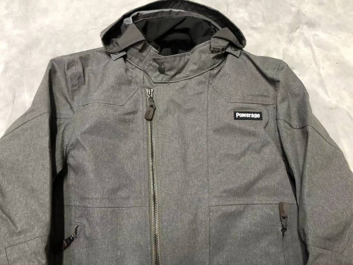 POWERAGE パワーエイジ PJ-103 グレー ウォータープルーフライダースジャケット防水 透湿パーカーサイズ XXXL(XLサイズ以上 ...