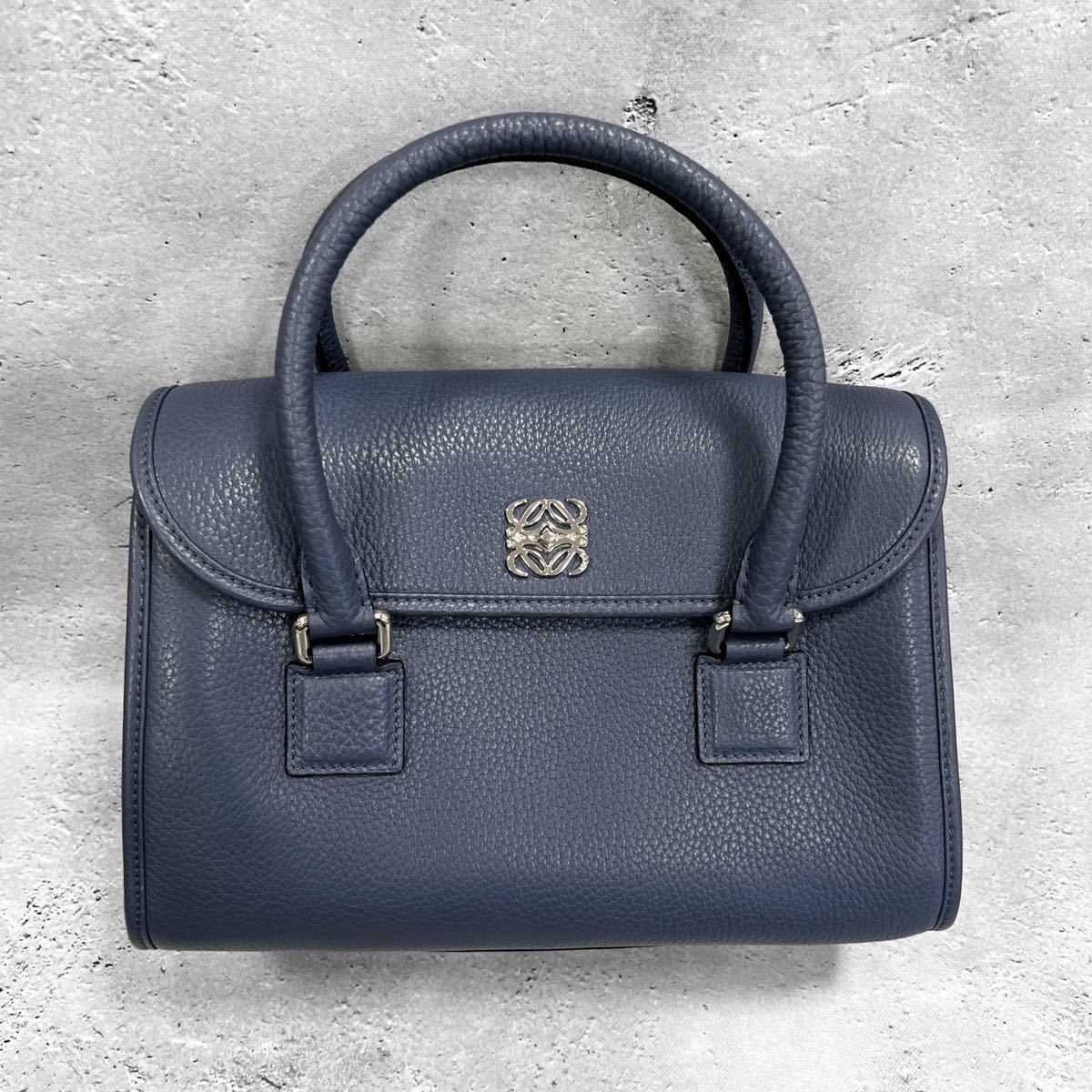 LOEWE ロエベ アラモ28 ハンドバッグ ショルダーバッグ 2WAY ネイビー ブルー レザー アナグラム ロゴ ターンロック レディースバッグ 激安(ハンドバッグ)｜売買された ...
