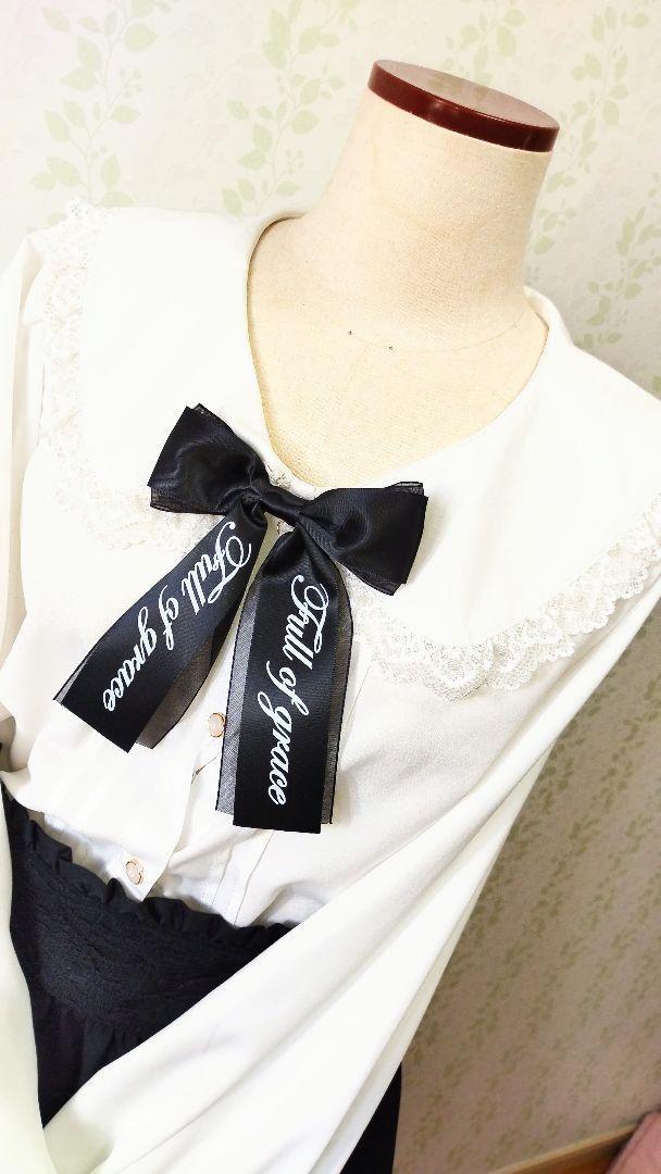 かっ襟レースフリル仕様＆英字ロゴ3WAYリボン付き×白 長袖 ブラウス 4L(XLサイズ以上)｜売買されたオークション情報、yahooの商品情報をアーカイブ公開 - オークファン（aucfan ...