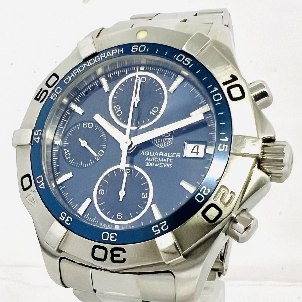 X809-I43-1245 TAG HEUER タグホイヤー AQUA RACER アクアレーサー CAF2112 クロノグラフ デイト メンズ 腕時計 自動巻き 稼働 ④(アクアレーサー ...