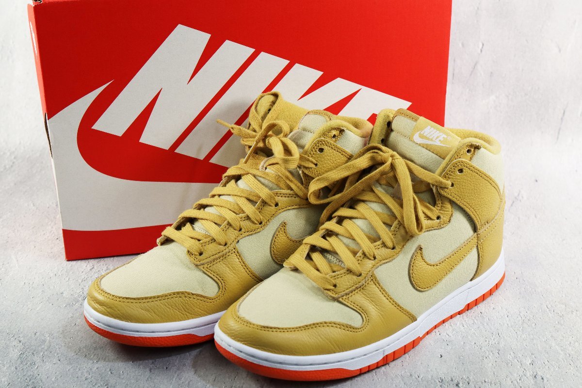 NIKE DUNK HI RETRO PRM DV7215-700 Wheat Gold Safety Orange 26cm ナイキ ダン ...