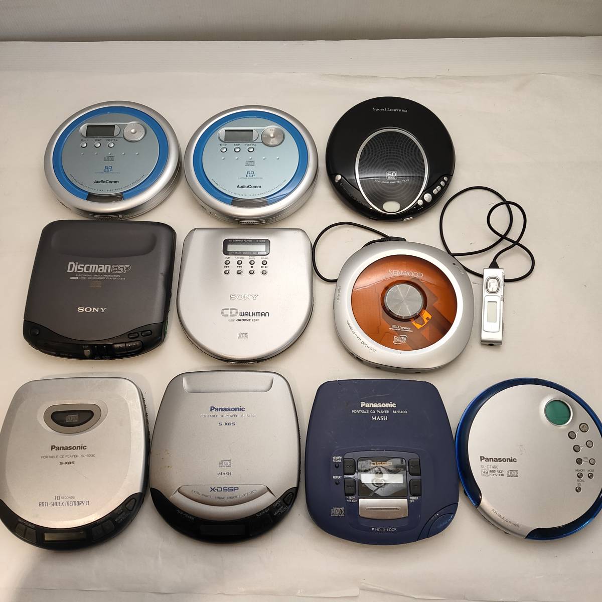 ジャンク ポータブルCDプレーヤー 10台セット SONY D-235 D-E700/Panasnic SL-CT490 SL-S230 SL-S130 SL-S400/KENWOOD DPC ...