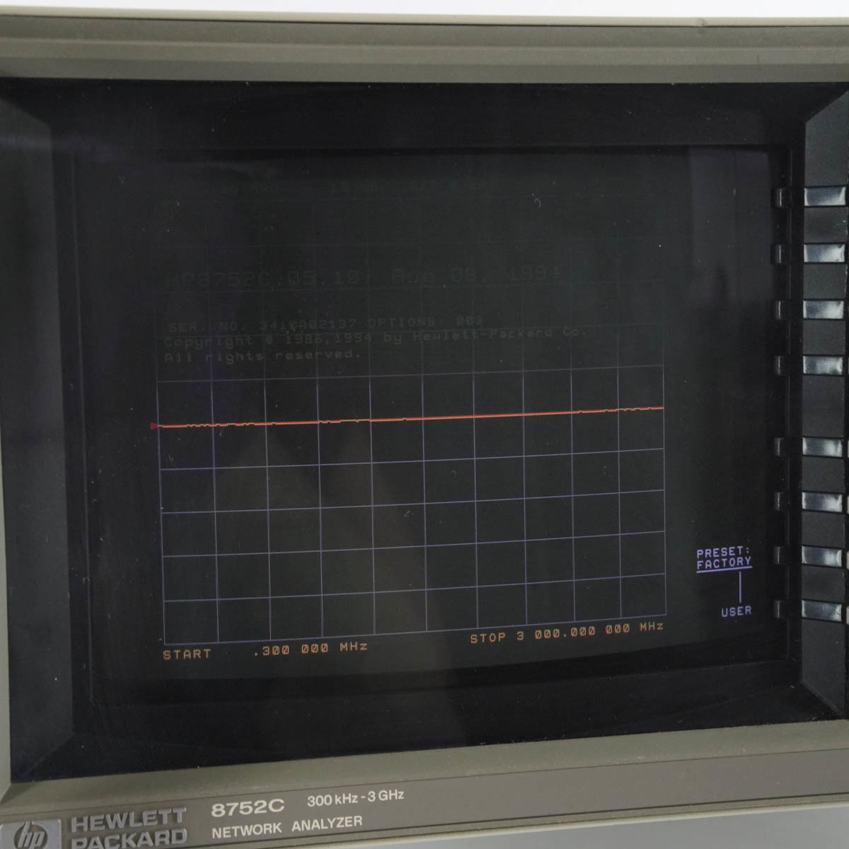 DW 8日保証 09/2022CAL 8752C hp NETWORK ANALYZER OPT 003 300kHz-3GHz ...