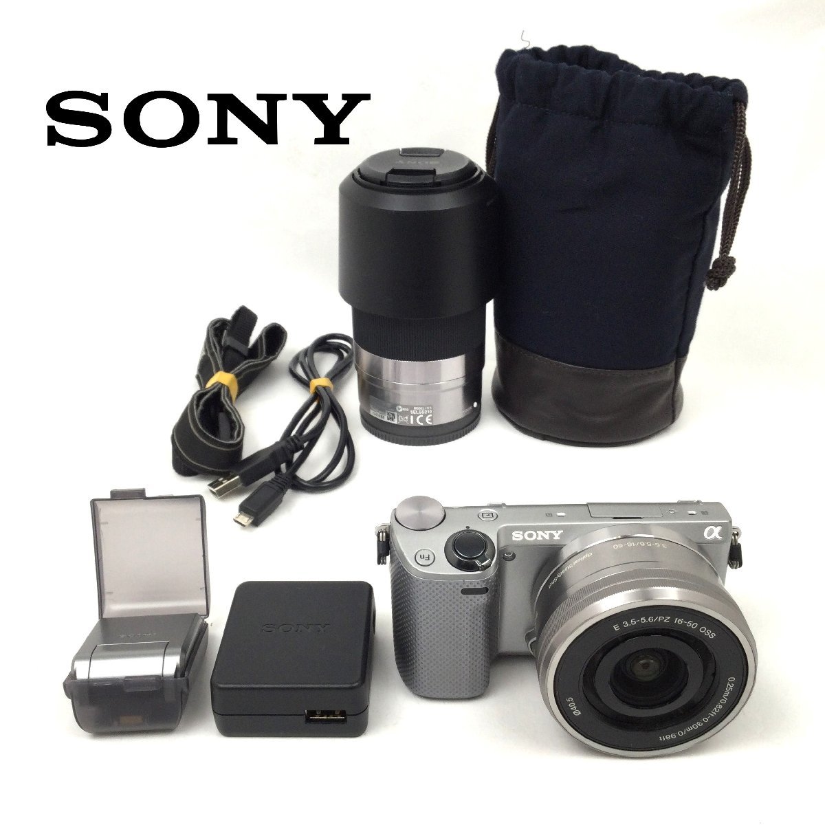 1210 SONY ソニー α アルファ NEX-5RY SELP1650 SEL55210 ミラーレス デジタル一眼レフカメラ デジカメ ...