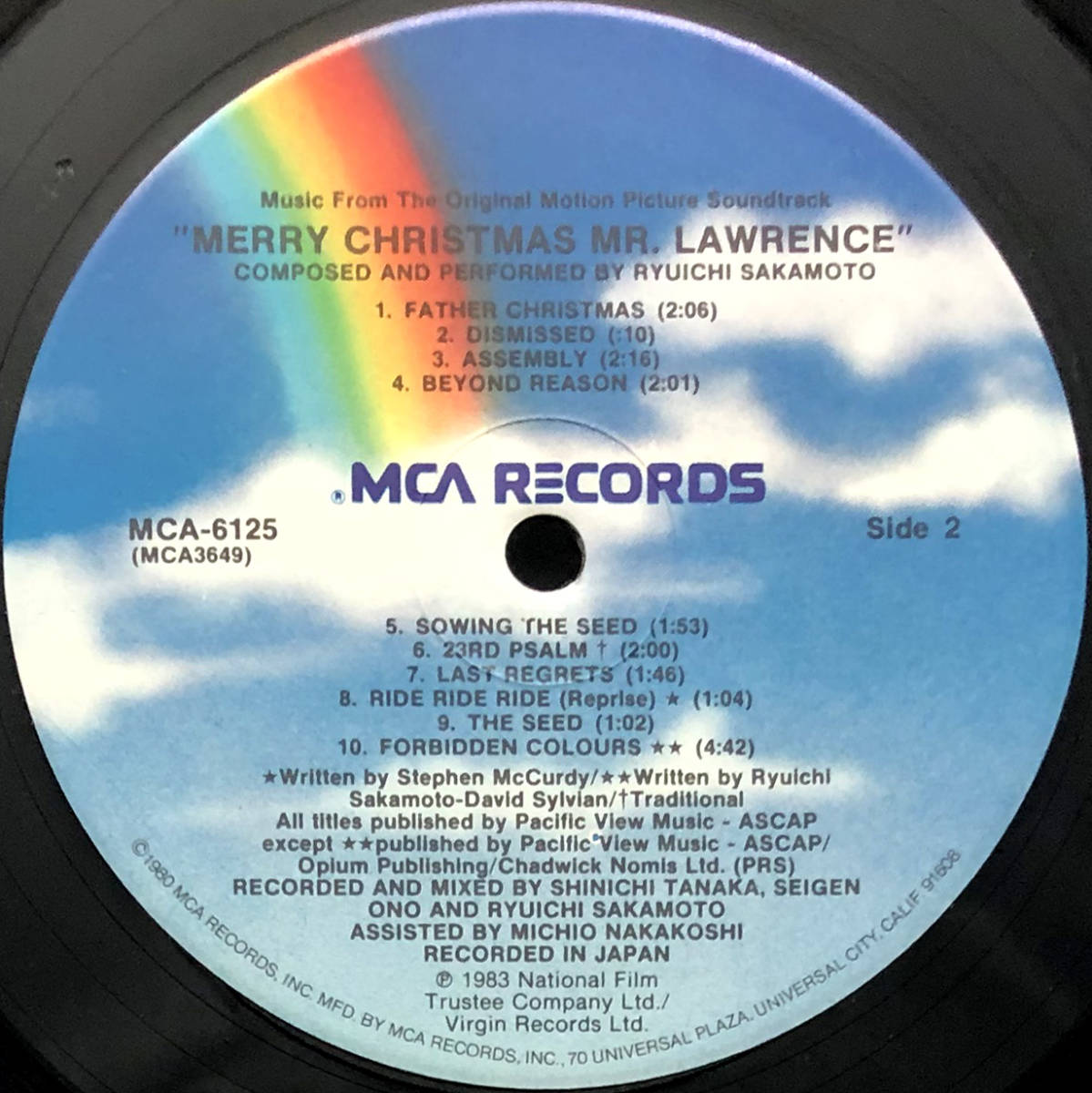 良盤 US ORIG LP RYUICHI SAKAMOTO 坂本龍一 /Merry Christmas Mr. Lawrence 1983年 DAVID BOWIE主演映画 戦場のメリー ...