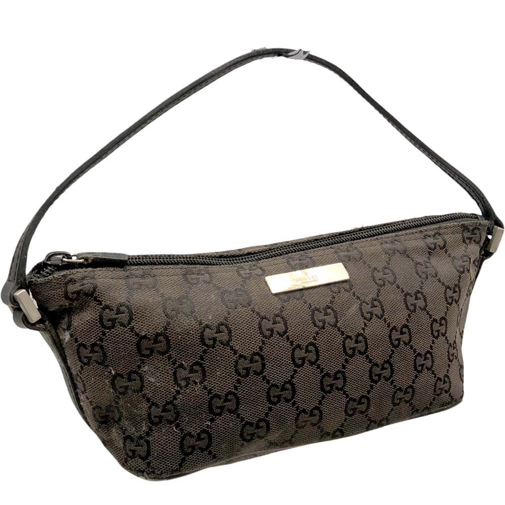 南店23-3394 グッチ 039.1103.2123 アクセサリーポーチ GGキャンバス GGロゴ レザー ミニバッグ 手提げ 手持ち かばん メンズ レディース(オールドグッチ)｜売買され ...