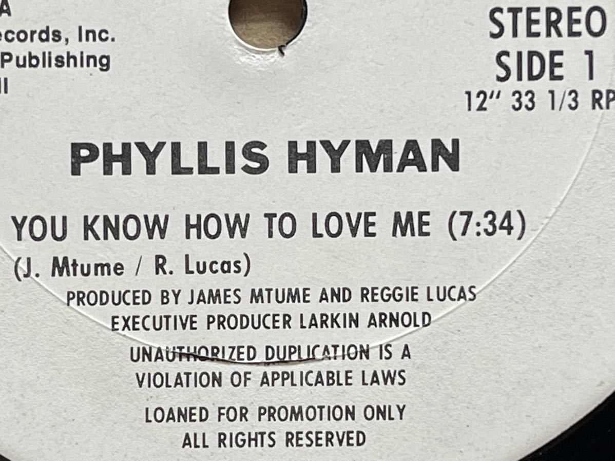 MTUMEのJames Mtume Reggie Lucas プロデュース Phyllis Hyman - You Know How To Love Me Arista - SP-75 ...