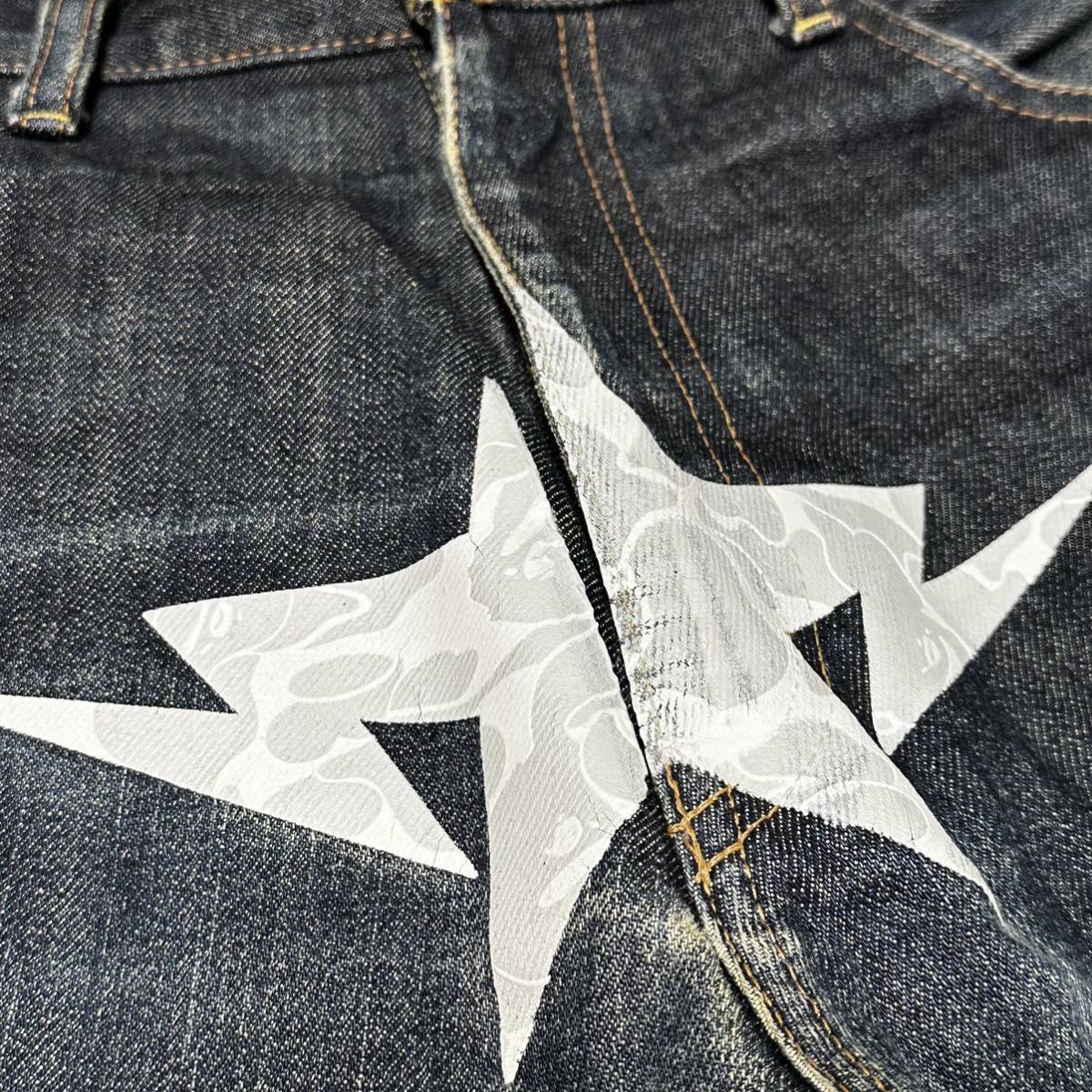 bapesta jeans BAPE エイプ A BATHING APE ジーンズ デニム ベイプスタ white(ジーンズ)｜売買された ...