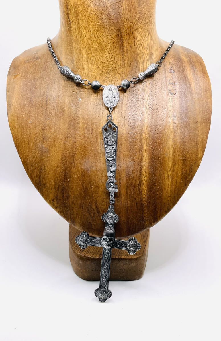Jean-Paul GAULTIER /vintage Collection sample long rosario skull cross ...