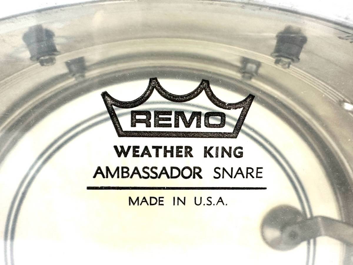 ジャンク品 REMO/レモ Weather king/ウェザーキング AMBASSADOR スネアドラム ロジャース POWER STROKE ...