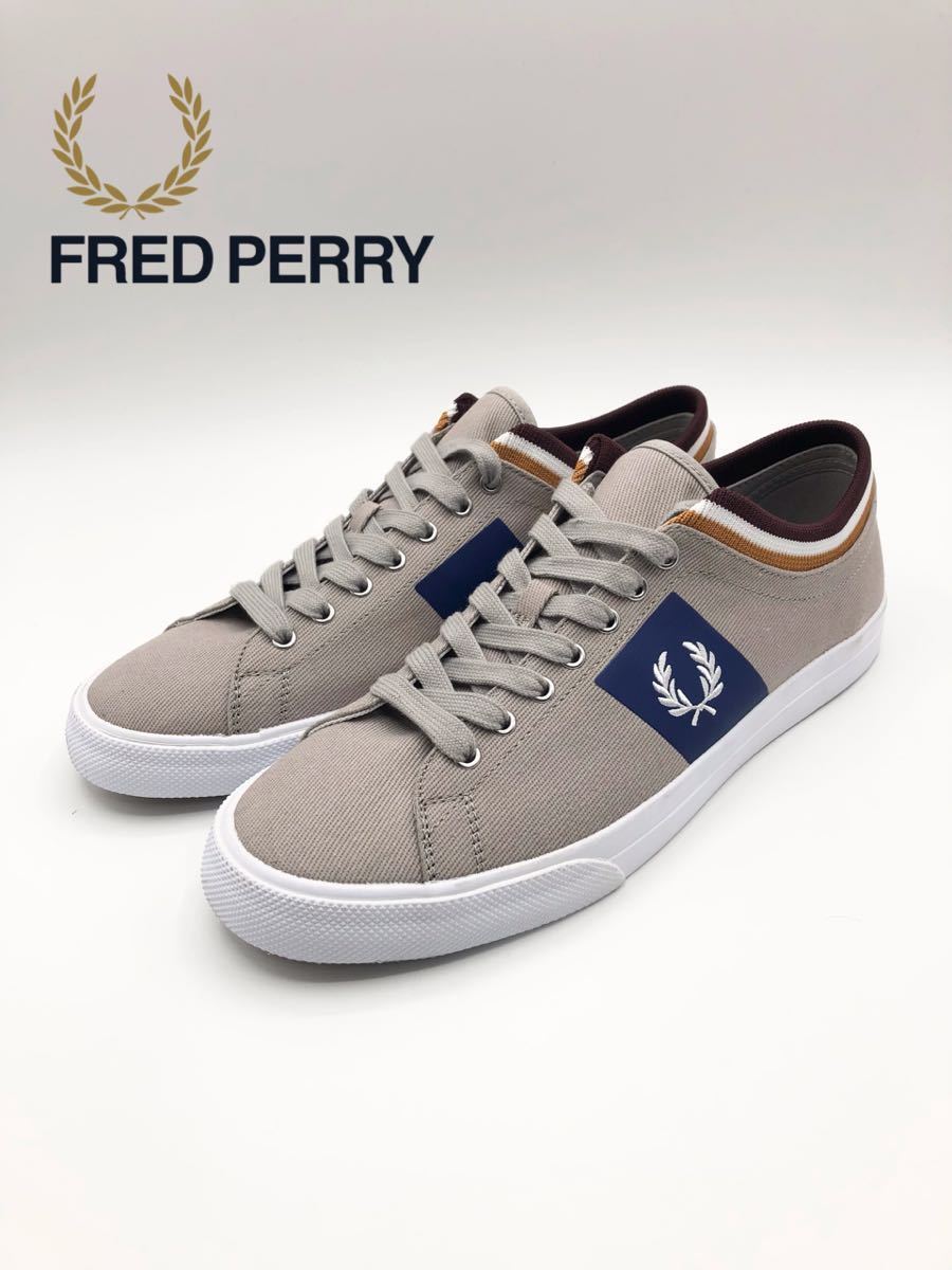 FRED PERRY フレッドペリー スニーカー 靴 シューズ Underspin Tipped Cuff Twill SHOES サイズ28cm グレー ブルー B7106(男性用)｜売買さ ...