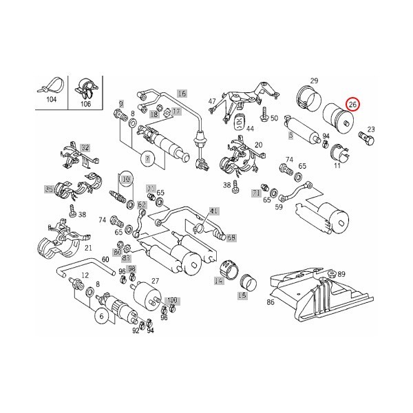 ベンツ R107 R129 燃料フィルター 0024774501 0024771901 ...
