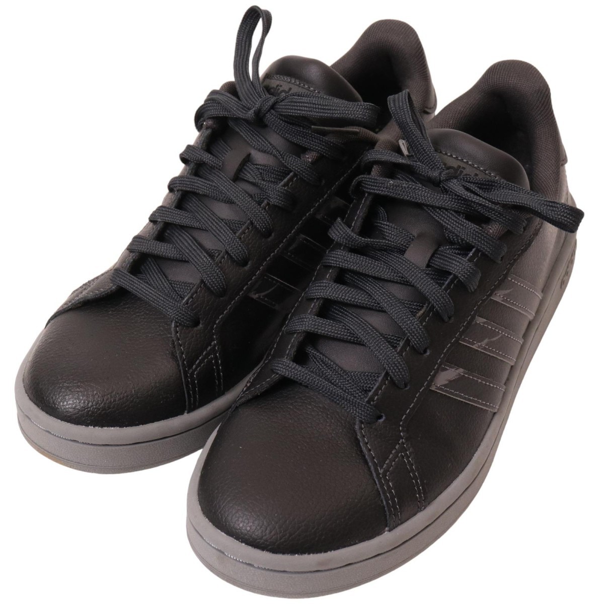 adidas アディダス レザー スニーカー 28Y001 ブラック 表記サイズ8(26.0cm)｜売買されたオークション情報、yahooの ...