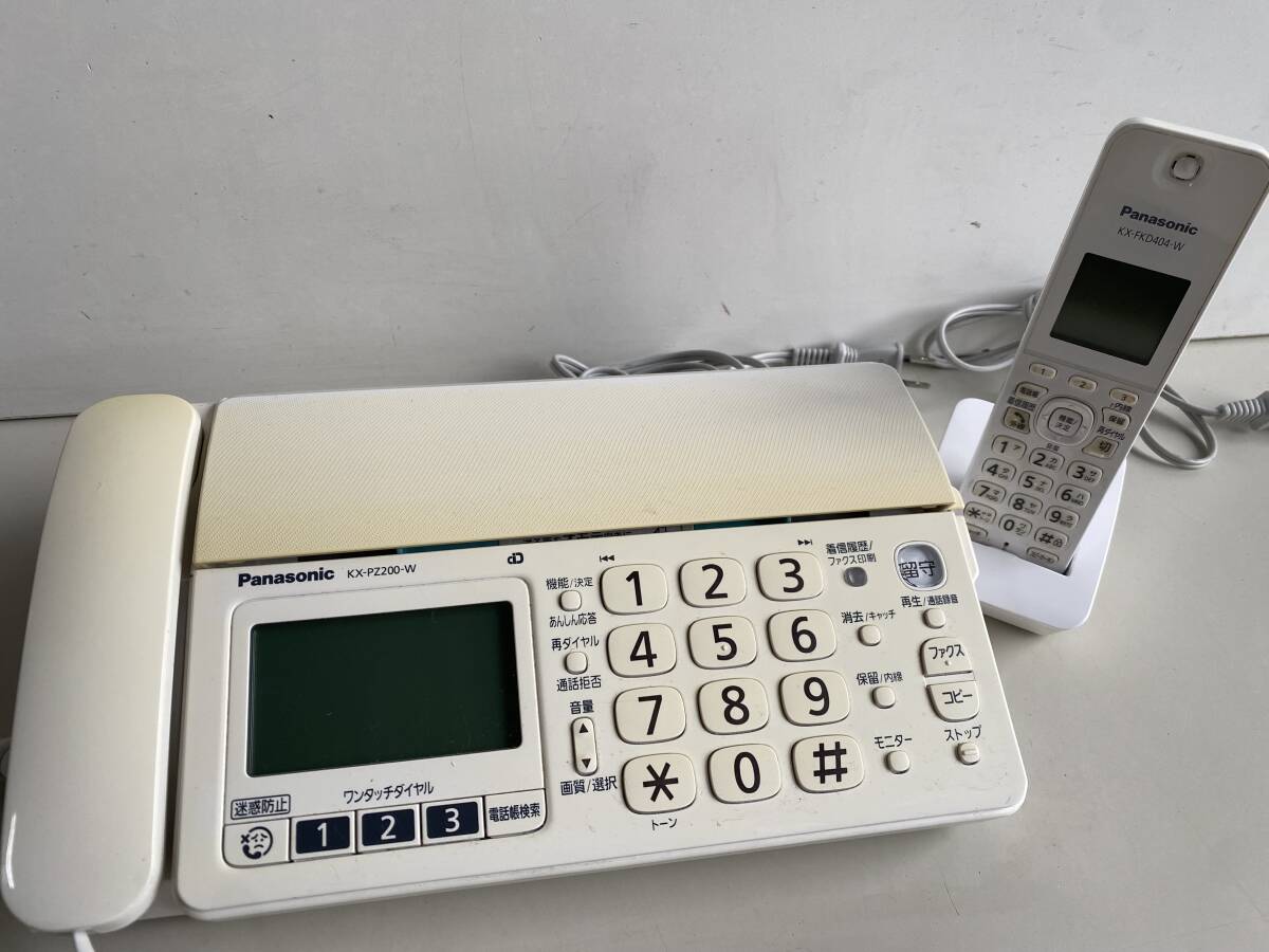 Mt655 Panasonic パナソニック パーソナルファックス 電話機 KX-PZ200DL おたっくす 子機 KX-FKD404-W ...