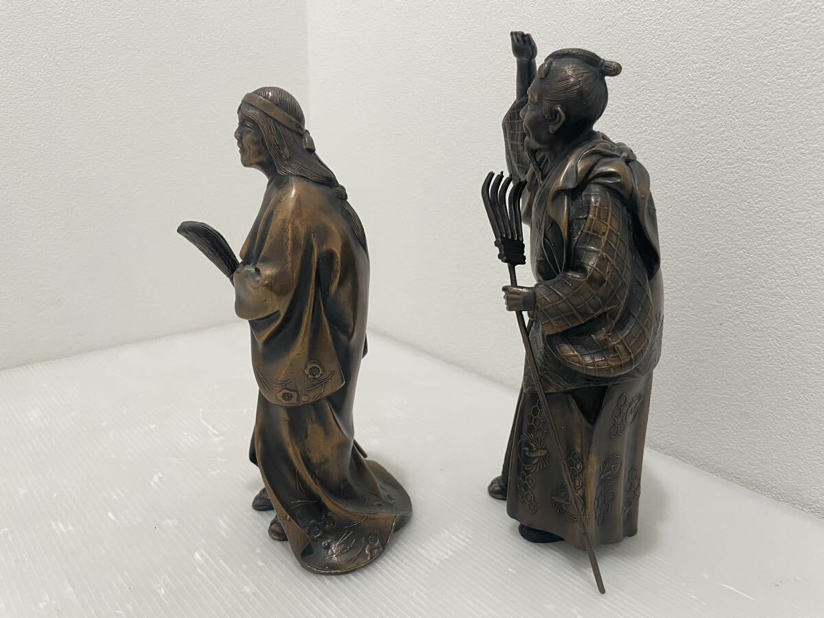 D 0415y5 高砂人形 秀山 縁起物 長寿 夫婦円満 置物 オブジェ 金属製 総重量約4.92g(和風)｜売買されたオークション情報、yahooの商品情報をアーカイブ公開 - オークファン ...