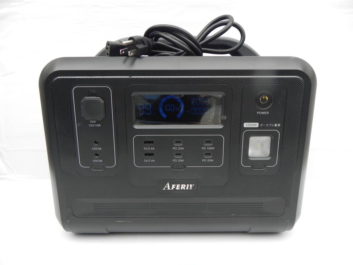 E8455 RK Y AFERIY 1202A 1200Wポータブル電源 大容量 1248Wh 26Ah/48V / AC電源コード付き ...