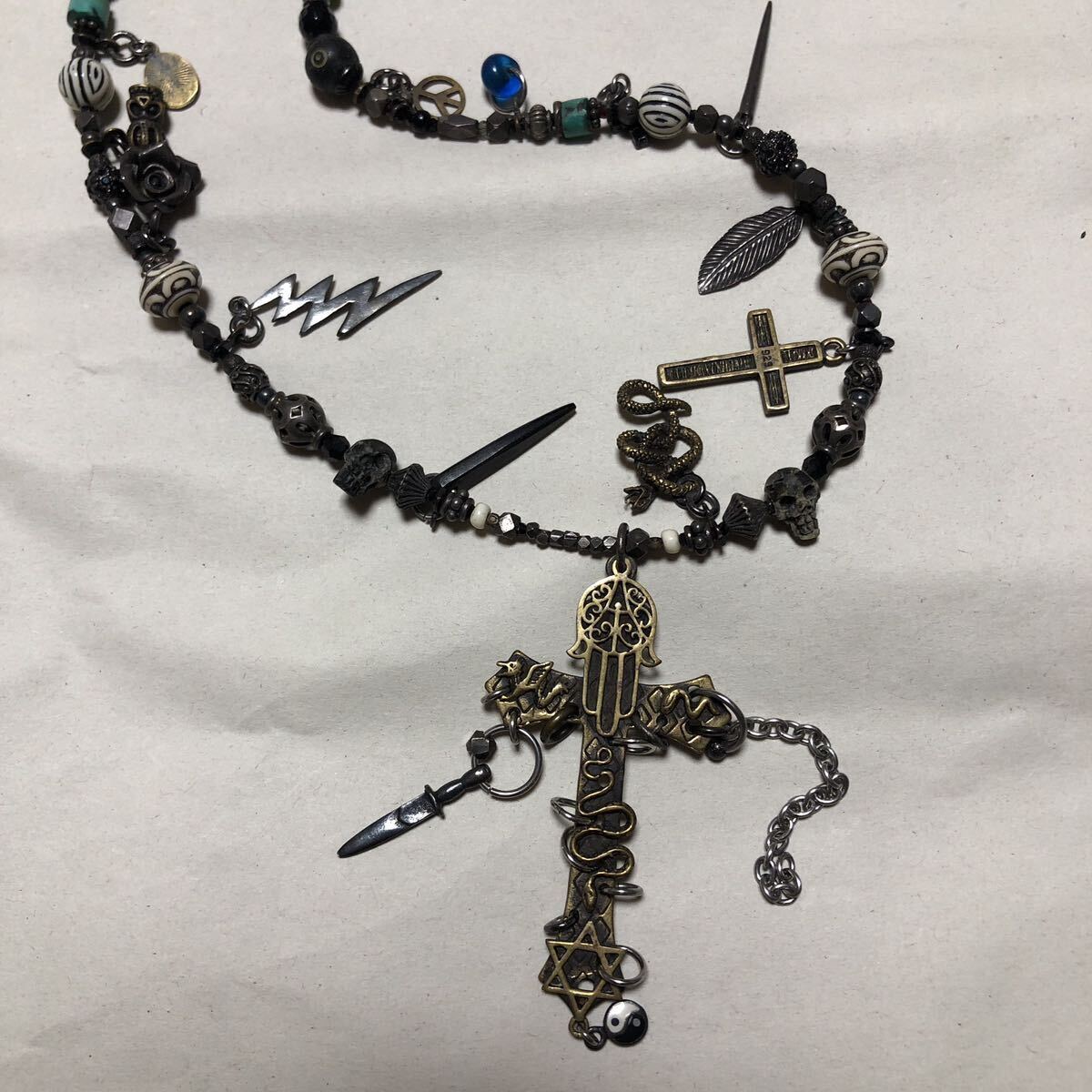 gunda ガンダ ネックレス ペンダント ロザリオ クロス スカル スネーク 蛇 925 ifsixwasnine share spirit kmrii lgb 14th addiction ...