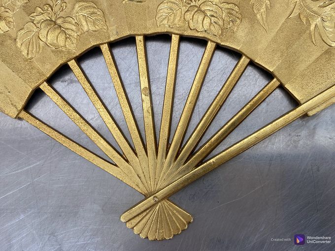 E034 24KGP 金メッキ 黄金画 扇子 鳳凰 縁起物 置物 インテリア 飾り 骨董 本体のみ 品(和風)｜売買されたオークション情報、yahooの商品情報をアーカイブ公開 ...