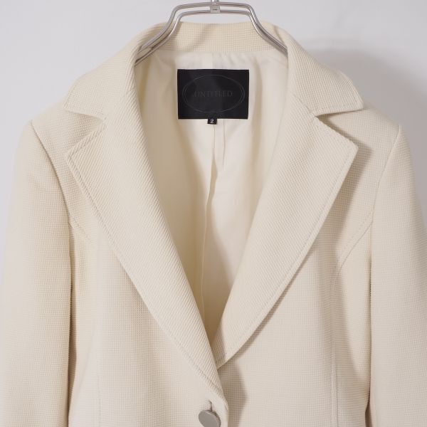 4-TE051 アンタイトル UNTITLED コットン ストレッチ ジャケット アイボリー 2 レディース(ジャケット、ブレザー)｜売買されたオークション情報、yahooの商品情報を ...