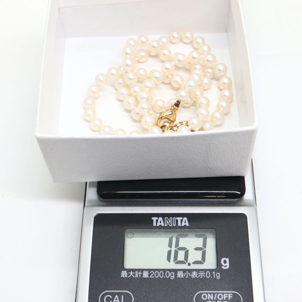 TIFFANY&Co. ティファニー K18 750 アコヤ本真珠ネックレス U 16.3g 約41cm 約4.5-5.0mm珠 pearl パール necklace jewelry EB0 ...