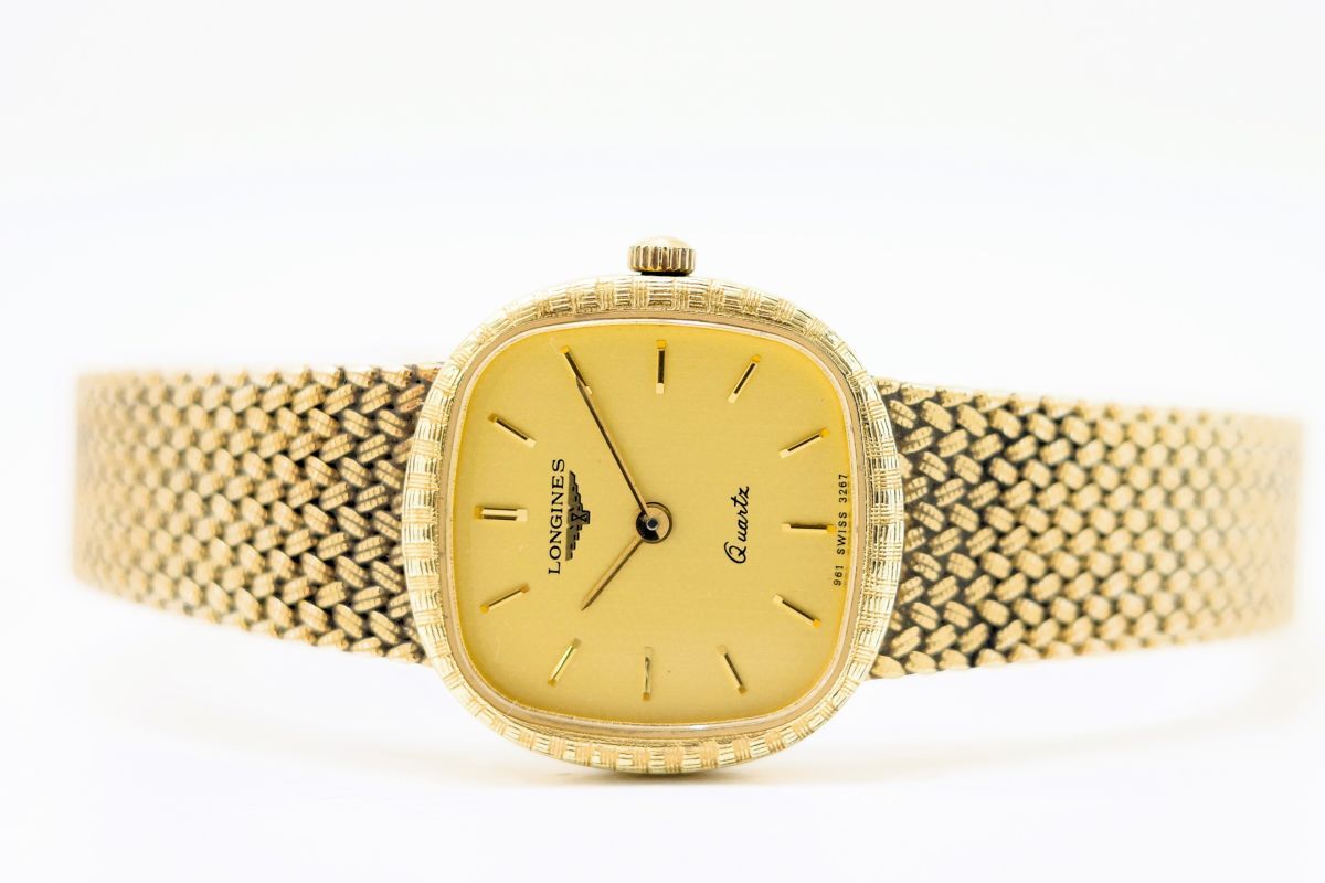 804 LONGINES QZ Cal.L961.2 Ref.3267.961 ロンジン スクエア型 ブレス一体型 シャンパン文字盤 クォーツ レディース 腕時計(その他)｜売買された ...