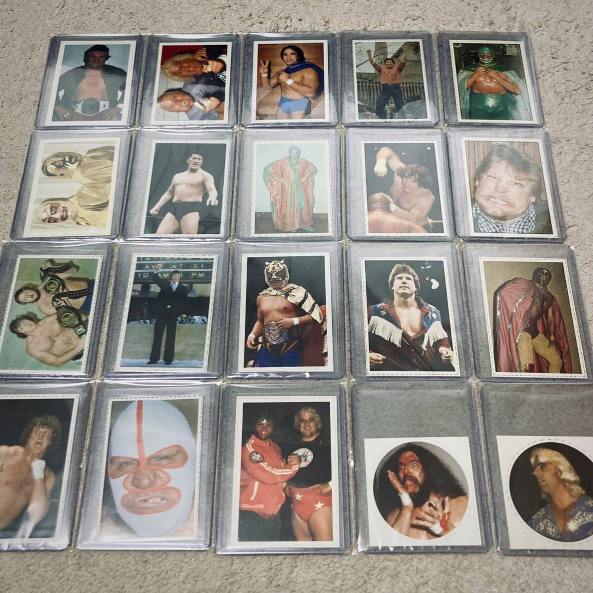 1981-1982 Gong Magazine Hand Cut Set 昭和56.57年発行 月刊ゴング付録 プロレスカード 20枚セット Ric Flair Dusty Rhodes ...