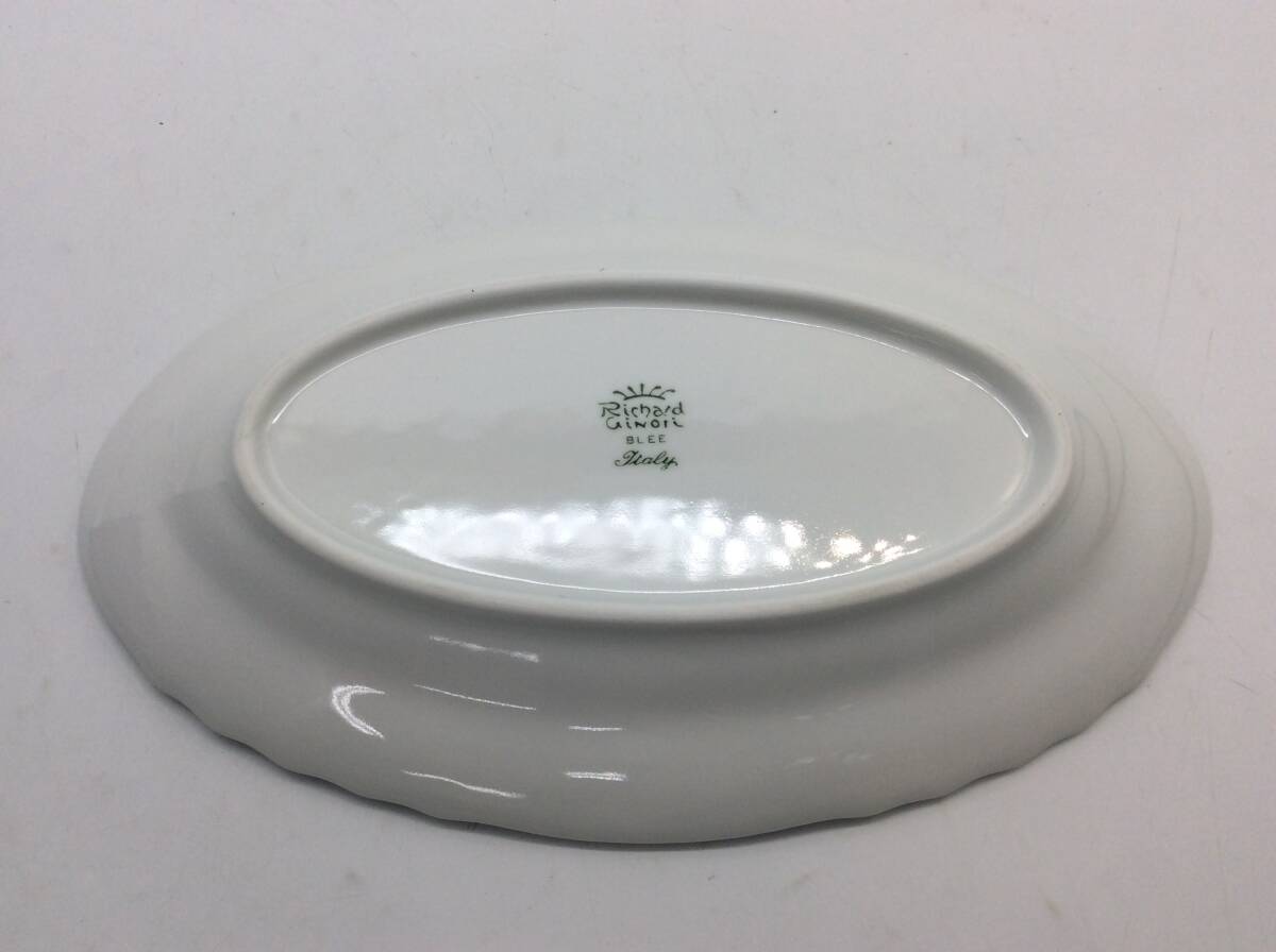 #4164 Richard Ginori BLEE リチャードジノリ ローズブルー ピクルス オーバル プレート 皿 食器(リチャードジノリ ...