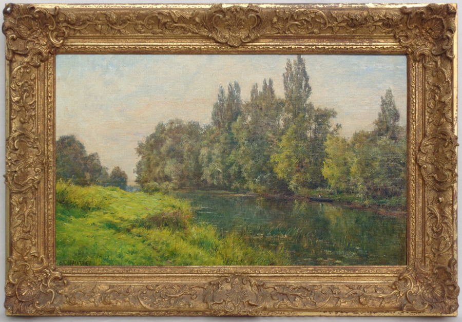 19世紀フランス絵画 マチュー15号 Gabriel Mathieu 証明書付 1900年代初頭 BENEZIT載 仏芸術家協会員 優秀賞 ...