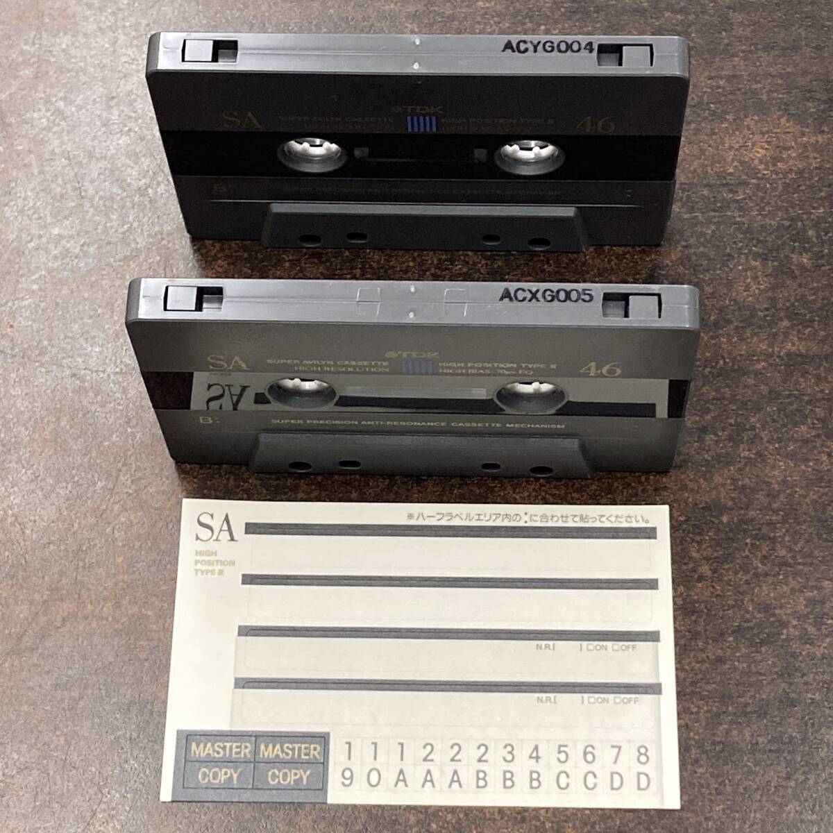 498 TDK SA 46分 ハイポジ 2本 カセットテープ/Two TDK SA 46 Type II High Position ...