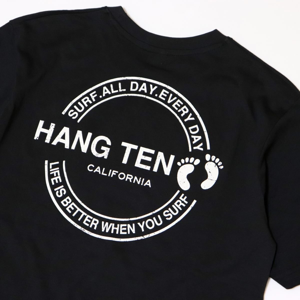 ハンテン HANGTEN メンズ カジュアル バックプリント 半袖 Tシャツ 黒 XLサイズ SM508-NE5-LL VCXZ(文字、ロゴ ...